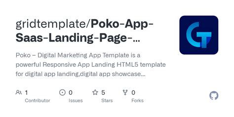 Github Gridtemplate Poko App Saas Landing Page Html Template Poko Digital Marketing App