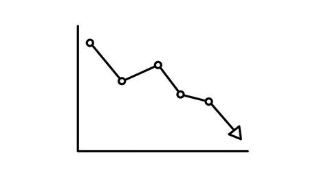 Declining Graph With Arrow Down 68868307 Vector Art At Vecteezy