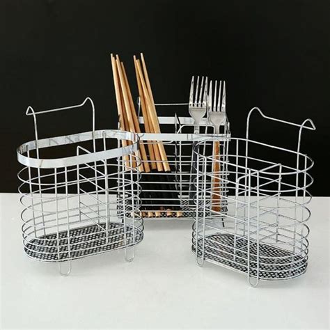 VB D Kitchen Rack Metal Stainless Steel Chopsticks Cage Rectangular