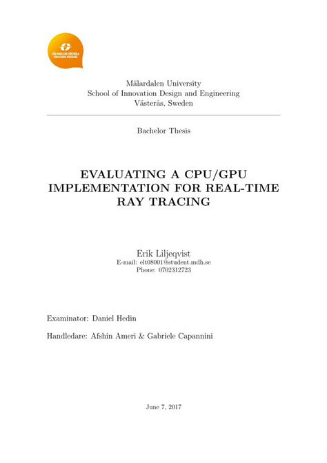 pdf evaluating a cpu gpu implementation for real time … · evaluating