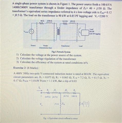Solved A single-phase power system is shown in Figure 1. The | Chegg.com