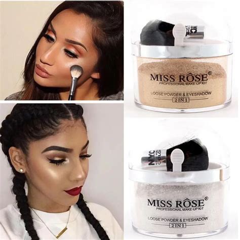Miss Rose Glitter Eye Loose Powder Highlighter Makeup Shimmer Gold