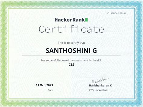 santhoshini gopalakrishnan on linkedin hackerrank css html