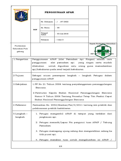 Sop Apar Pdf