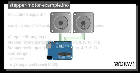 Stepper Motor Example Ino Copy Wokwi ESP32 STM32 Arduino Simulator