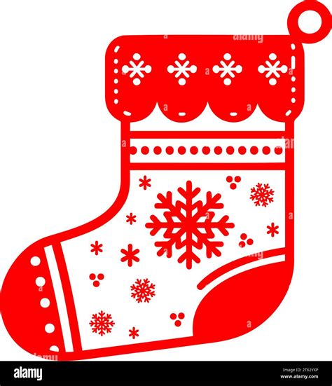 Christmas Stocking Icon Monochrome Clip Art Vector Illustration Stock