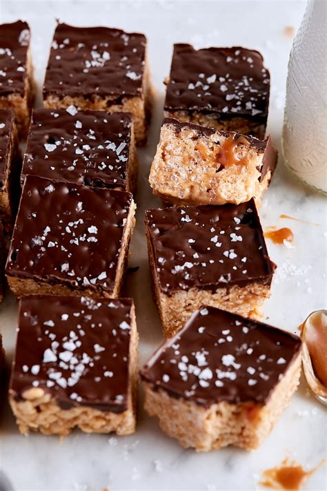 Salted Caramel Rice Krispie Treats With Chocolate Tutti Dolci