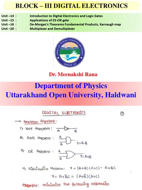Unit 14 15 16 20 Digital Electronics By Dr Meenakshi Rana Pdf