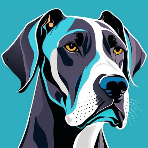 Premium Vector Great Dane Dog Vector Illustration