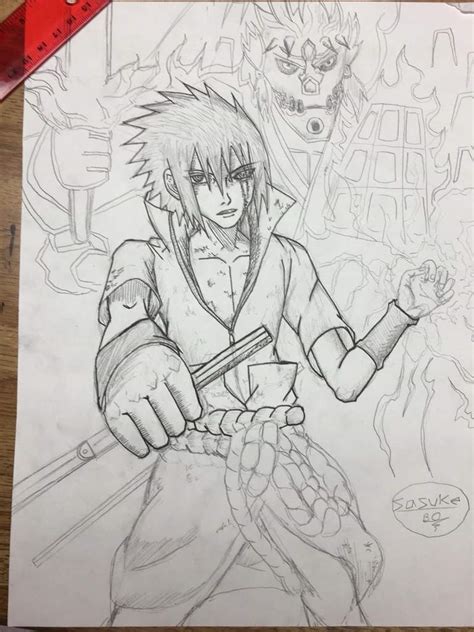 Sasuke Uchiha Drawing Ink Anime Amino