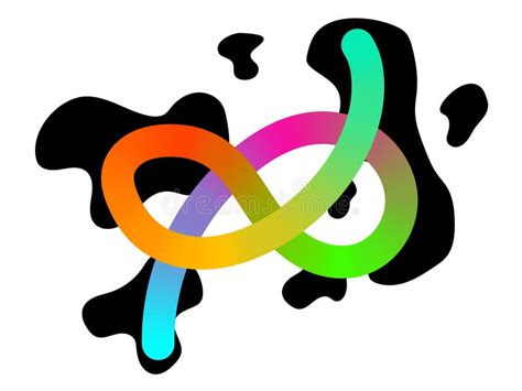 Abstract Colorful Infinity Loop With Black Liquid Shapes Stock Vector Abstract Colorful Infinity Loop With Black Liquid Shapes Stock Vector