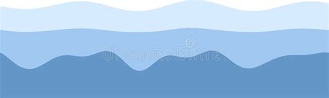 Abstract Blue Wave Patterns In Calm Ocean Inspired Design Stock Vector Illustration Of