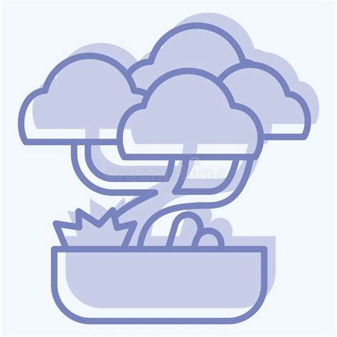 Icon Bonsai Related To Chinese New Year Symbol Two Tone Style Stock