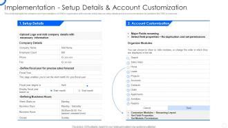 Sales CRM Cloud Implementation Implementation Setup Details And Account Customization