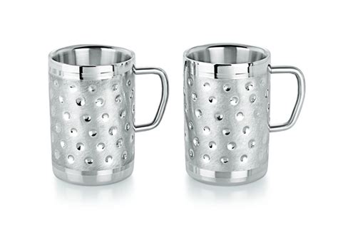 Dotted Rt Stainless Steel Tip Top Mug 4 Piece Set Grade Ss 202 At