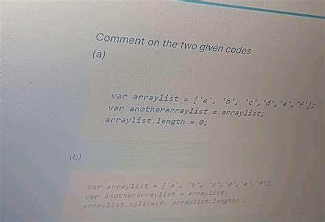 Comment On The Two Given Codes A Var StudyX