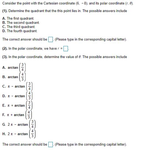 Solved Consider The Point With The Cartesian Coordinate Chegg