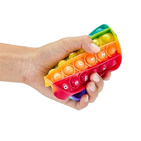 Alphabet Pop Fidget Toys Square Abc Letters Pop Bubble Toy Silicone