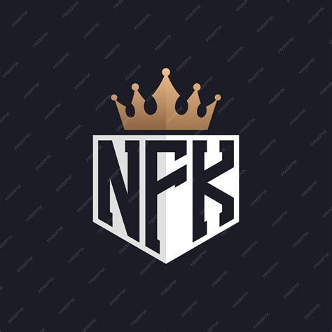 Premium Vector Luxury Nfk Logo With Crown Elegant Initials Nfk Letter