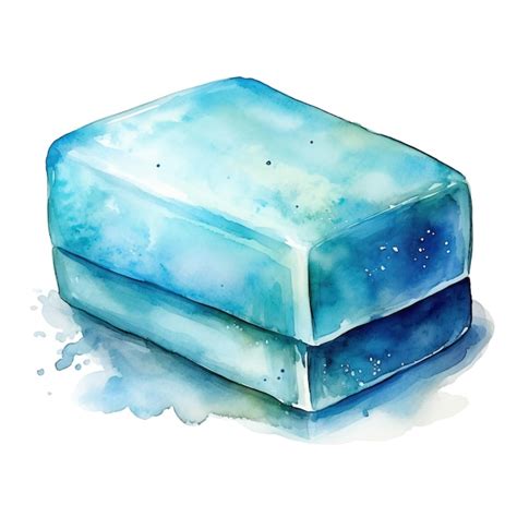 Premium Vector Blue Color Soap Watercolor Vector White Background Isolat