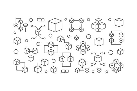 Premium Vector Blockchain Technology Vector Concept Linear Horizontal