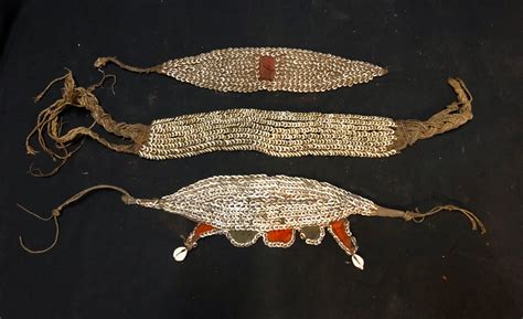 Lot Three Nassa Shell Headbands Two From Papua New Guinea Highlands