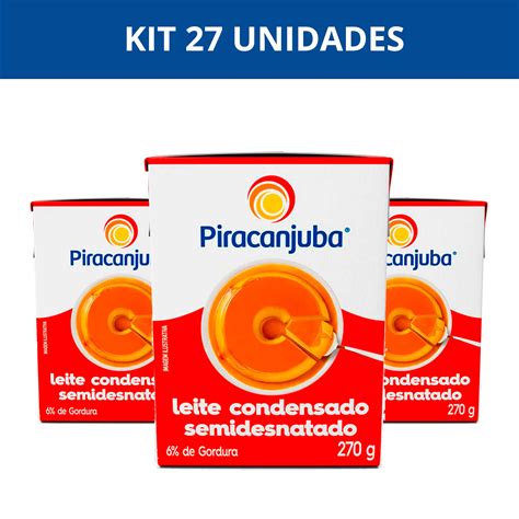Leite Condensado Semidesnatado 27 Unidades Piracanjuba 270g
