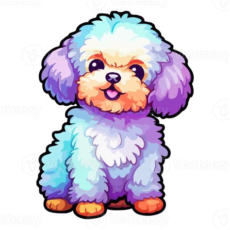 Colorato Bichon Frise Cane Bichon Frise Ritratto Cane Etichetta Clip