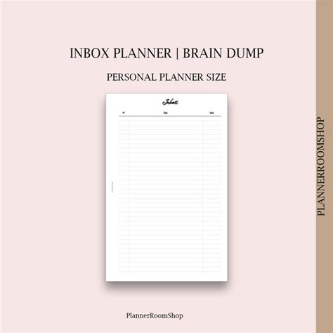 Inbox Planner Inserts Personal Planner Printables Planner Etsy