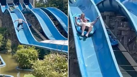 ‘super Dad Saves Six Year Old Daughter Stuck On Waterslide