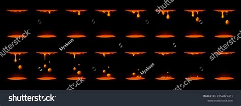 Falling Liquid Lava Drops Animation Sprite Stock Vector Royalty Free