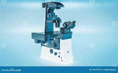 Modern Microscope Inverted Microscope Royalty Free Stock Image