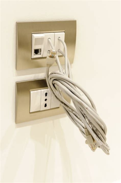 Electrical And Ethernet Socket Stock Image Image Of Power Socket