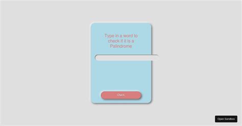 Superchrisho Palindrome Codesandbox