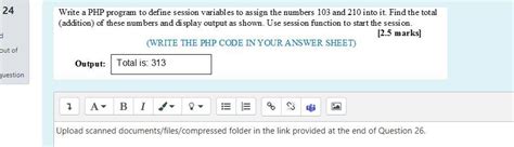 Solved 24 Write A Php Program To Define Session Variables To