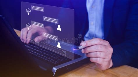 Businessman Using For Digital Chatbot Robot Application Conversation