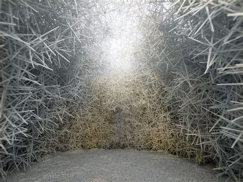 Robots Built Cave Like Pavilion From 120000 Interlocking Spikes And Balls