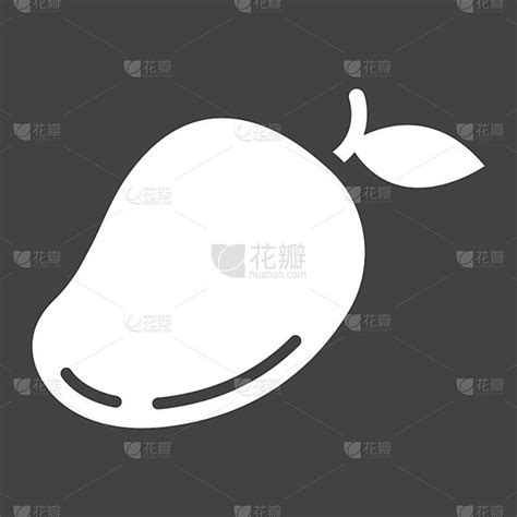 芒果固体图标水果和热带矢量图形一个象形图案在一个黑色的背景eps 10