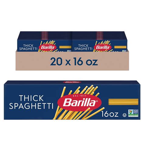 Thick Spaghetti Pasta 16 Oz Box Pack Of 20 Non Gmo Pasta Made