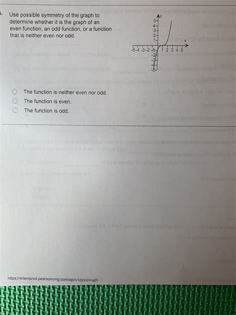answered use possible symmetry of the graph to determine whether it