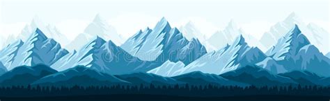 Seamless Mountain Pattern Stock Vector Illustration Of Seamless