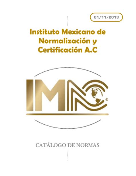 Instituto Mexicano de Normalización y Certificación A C