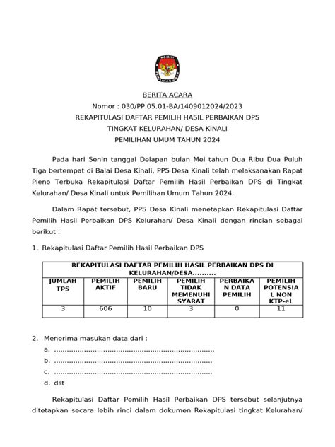 Ba Rekap Dpshp Pps Pdf