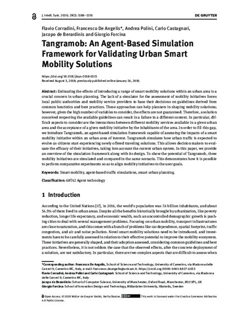 Pdf Tangramob An Agent Based Simulation Framework For Validating Urban Smart Mobility Solutions