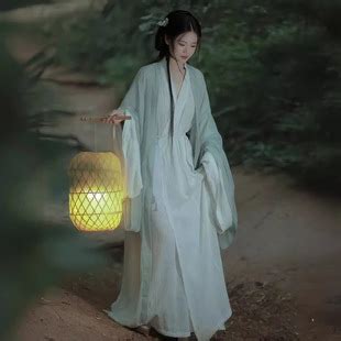 夏季清冷系汉服魏晋古装女古风飘逸仙气直裾广袖流仙裙秋冬 阿里巴巴