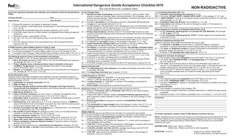 Pdf International Dangerous Goods Acceptance Checklist · Pdf