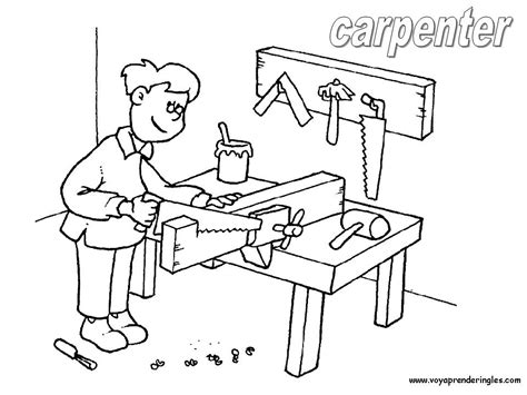 Carpenter Dibujos Profesiones Para Colorear En Inglés Voy Aprender