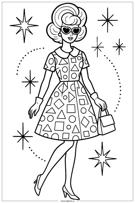 Página Para Colorear Barbie Con Un Pastel De Cumpleaños Descarga