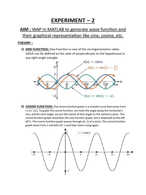 Experiment 2 Pdf Trigonometric Functions Function Mathematics