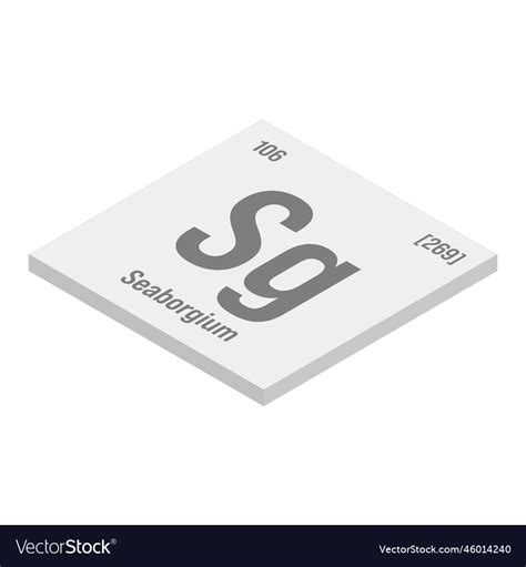 Seaborgium Sg Periodic Table Element Royalty Free Vector